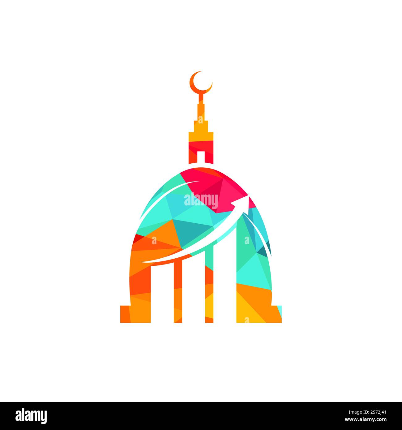 Islamic chart business vector logo design template. Mosque and bar ...