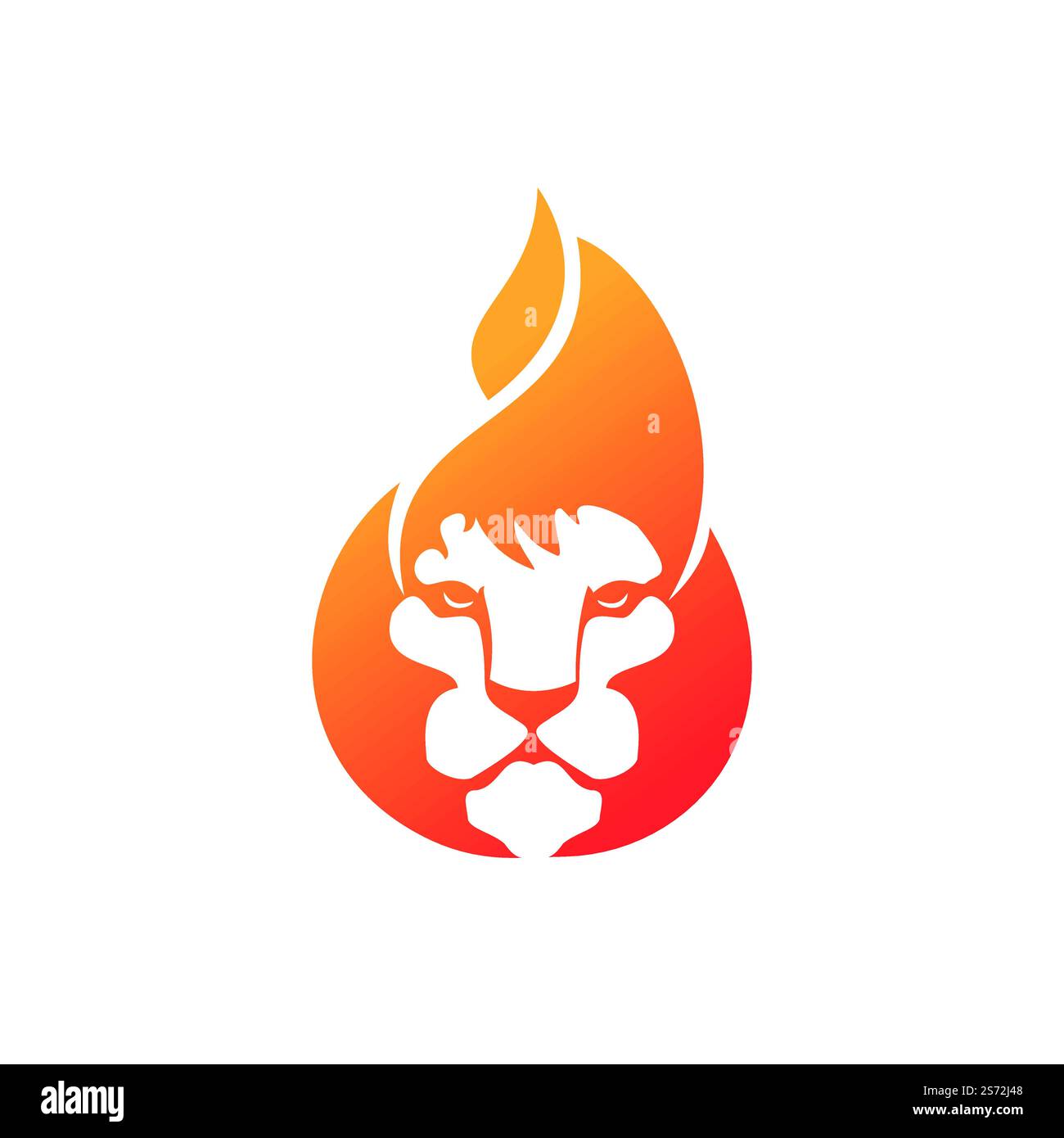 Lion fire vector logo design template. Creative lion fire or lion flame ...
