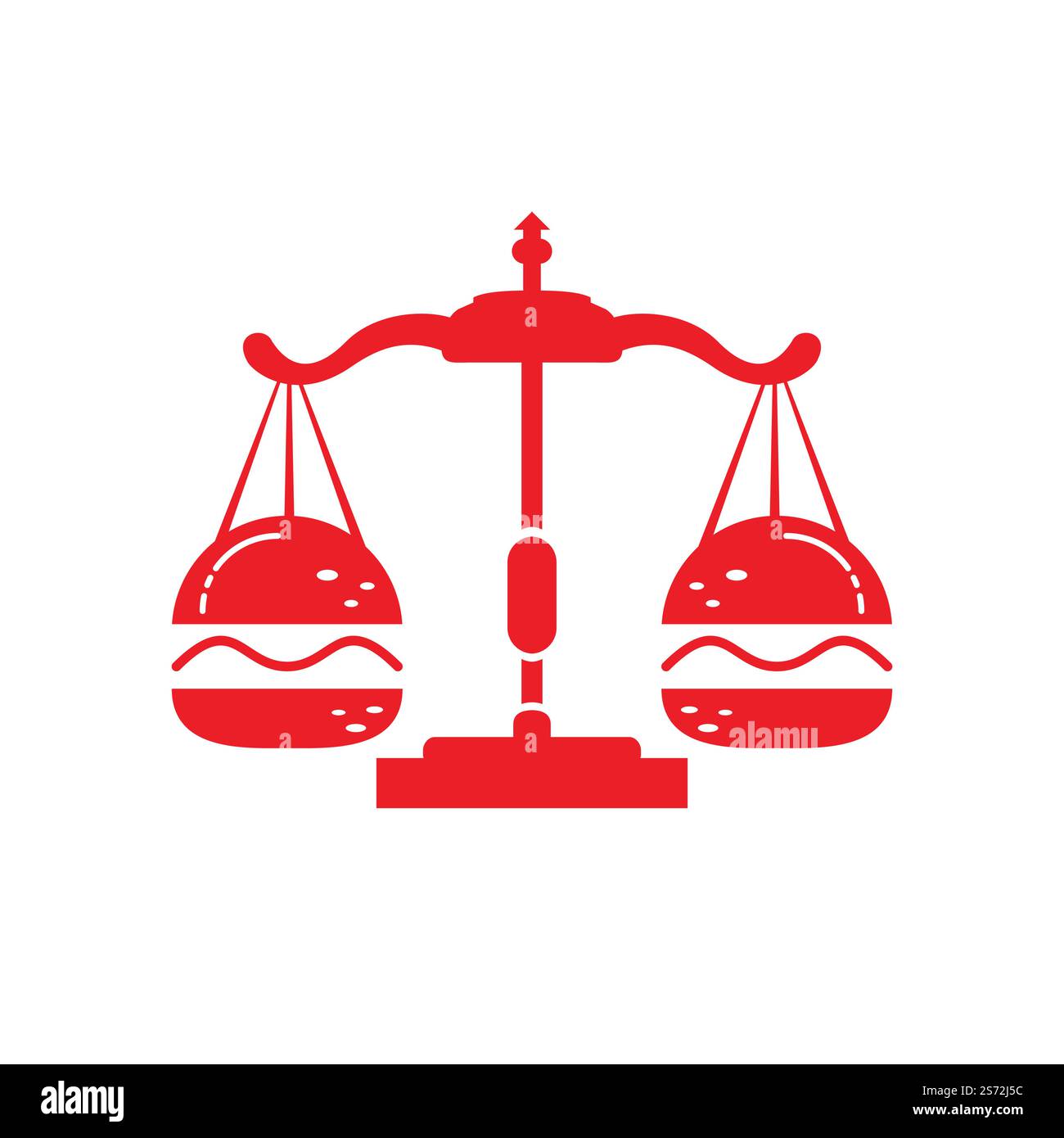 Food law vector logo design template. Law balance and burger icon ...
