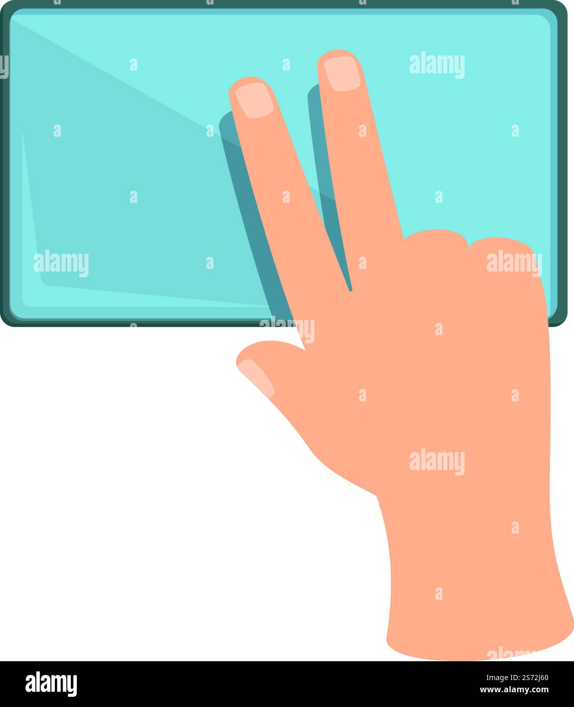 Two finger touch icon cartoon vector. Phone screen. Mobile app. Two finger touch icon cartoon ...