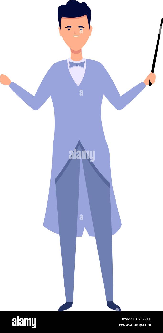 Bandmaster icon cartoon vector. Music school. Child singer. Bandmaster ...