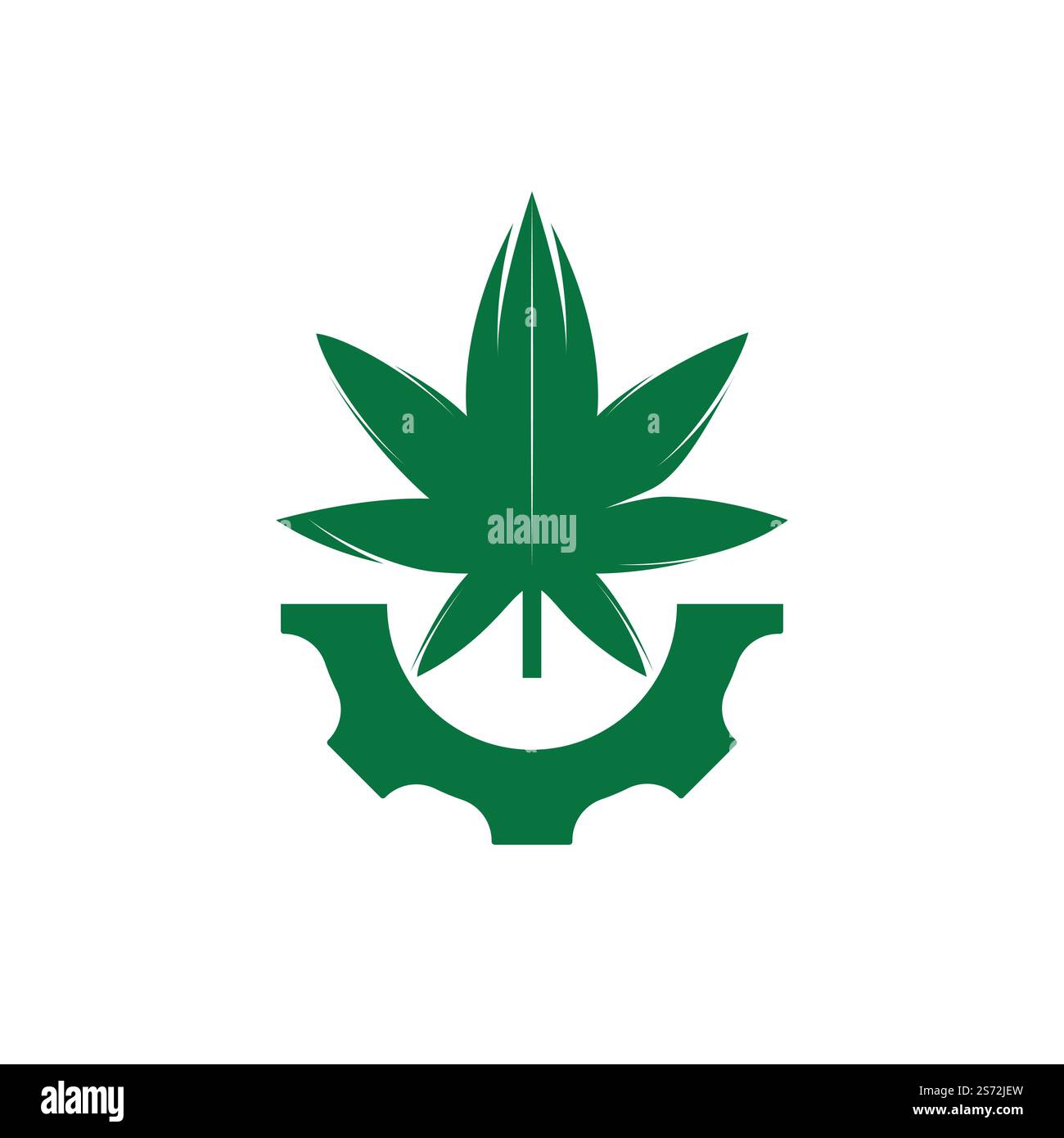 Gear and cannabis vector logo design. Cannabidiol industry company logo ...
