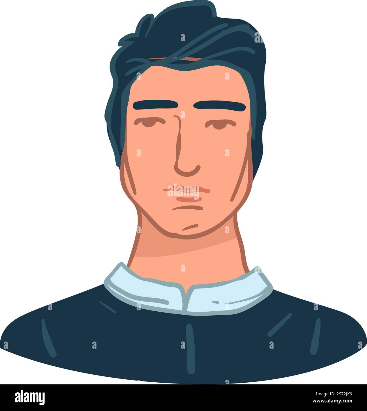 Portrait of photograph of businessman, isolated male character wearing ...