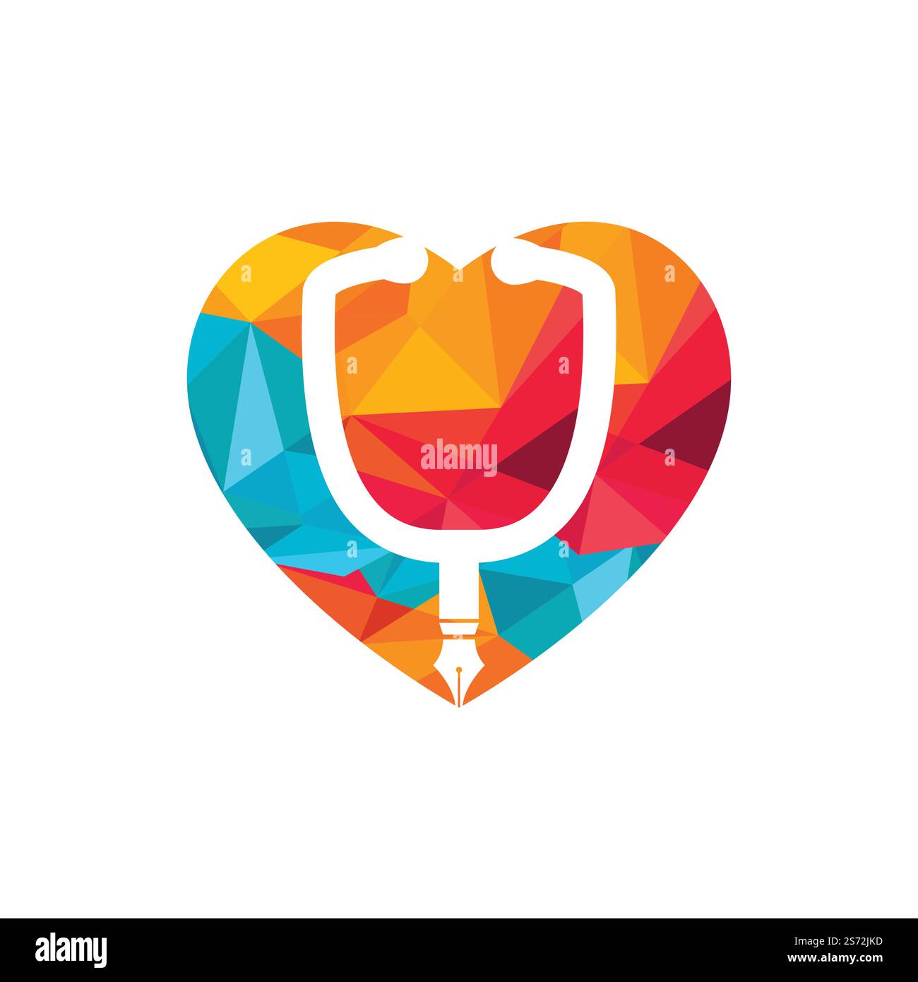 Medical education vector logo design. Pen nib and stethoscope with ...