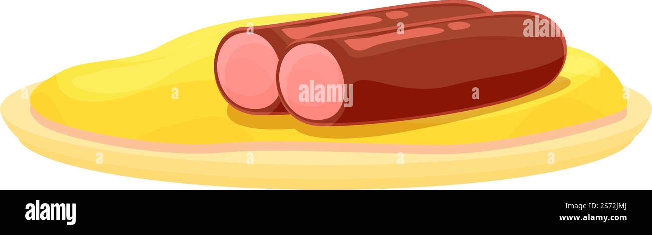 Dutch fried sausage icon cartoon vector. Culture cuisine. Food board ...