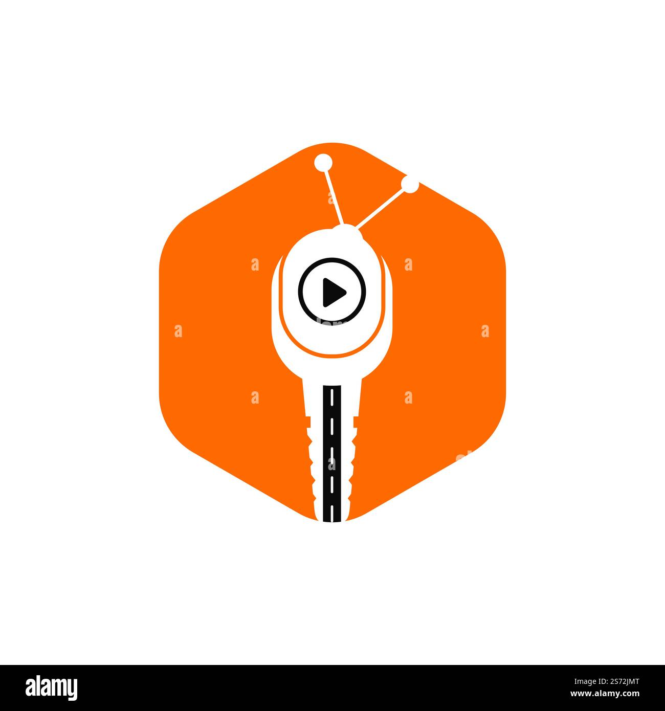 Drive tv vector logo design template. Road and key with tv icon design ...