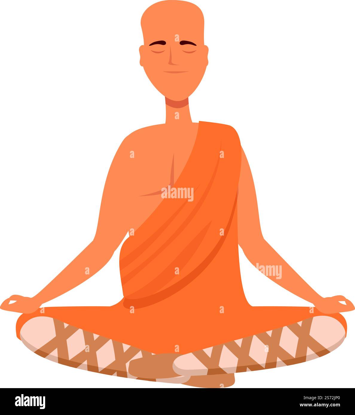 Lotus monk icon cartoon vector. Buddhist man. Meditate indian. Lotus ...