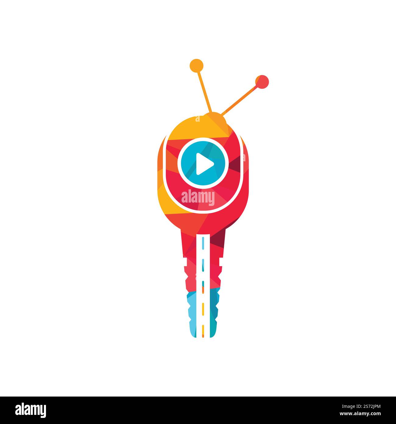 Drive tv vector logo design template. Road and key with tv icon design ...