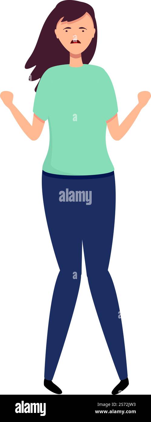 Woman cry icon cartoon vector. Noise recession. Loud spa. Woman cry ...