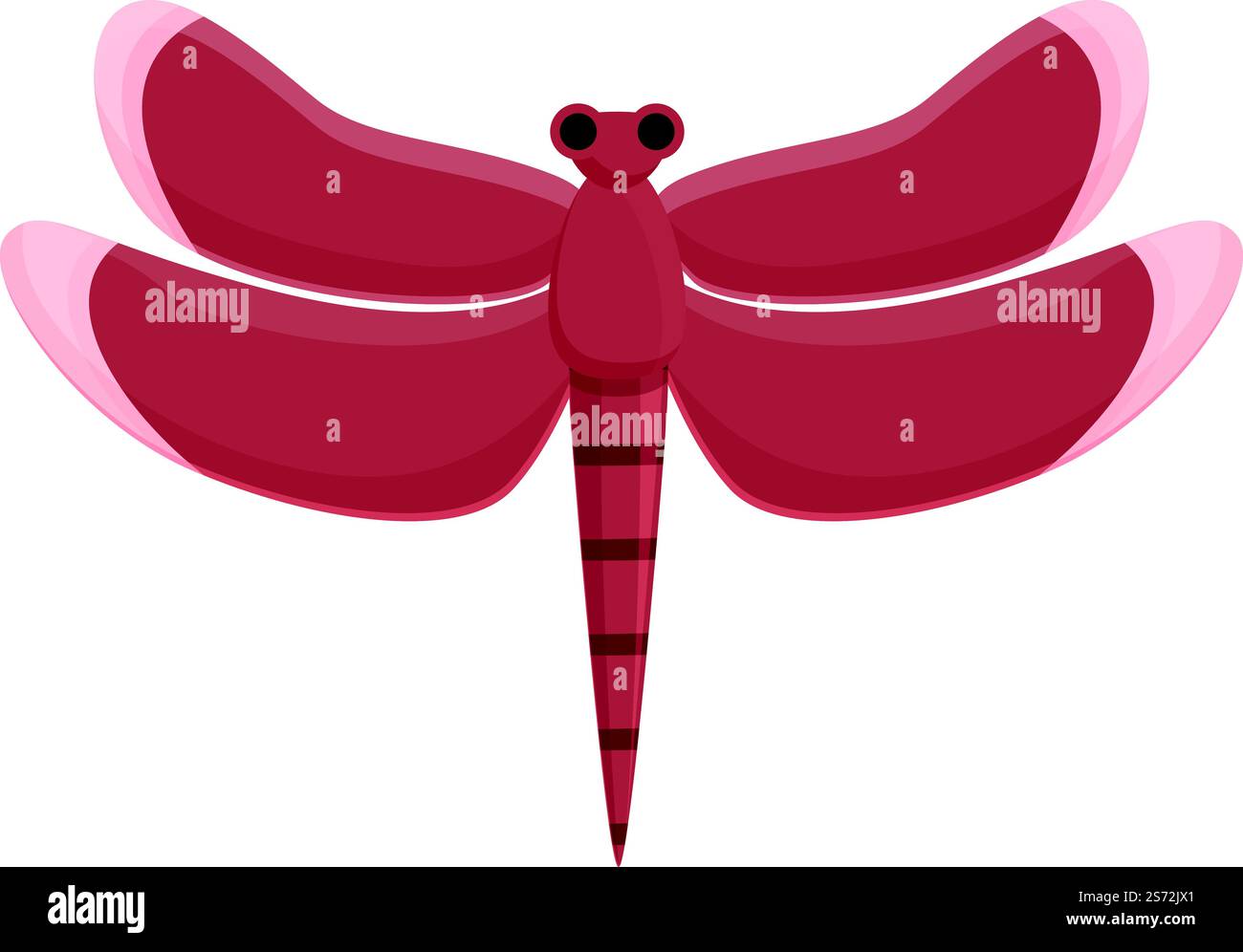 Red dragonfly icon cartoon vector. Wing bug. Summer fly. Red dragonfly ...