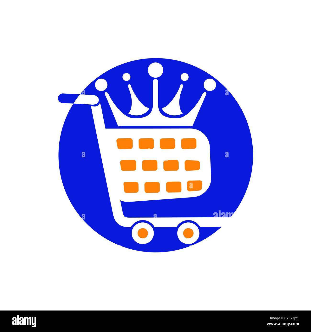 King shop vector logo design. Shopping cart with crown icon design ...