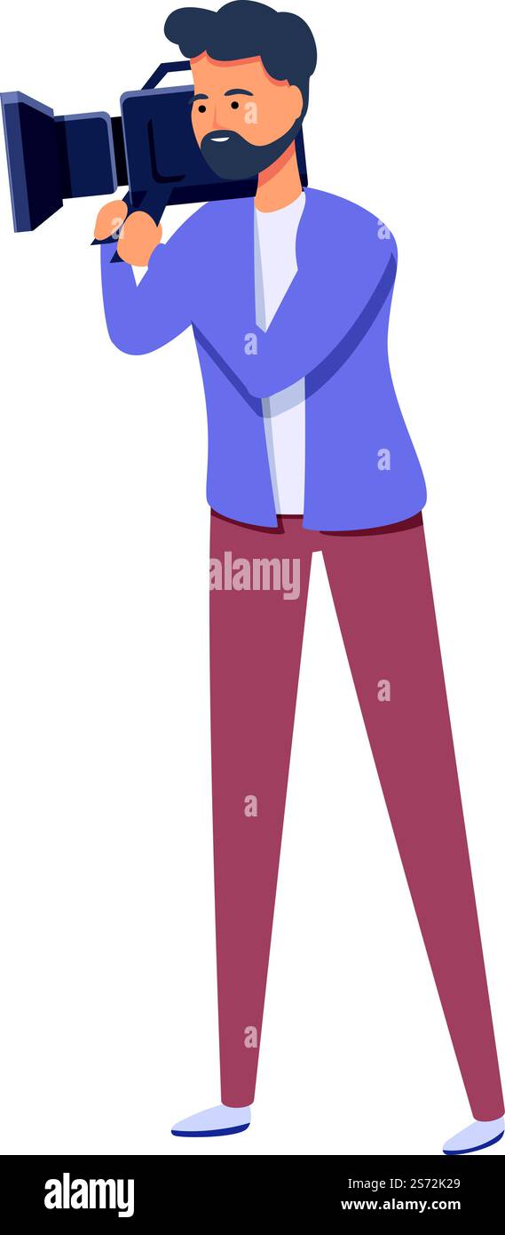 Media camera icon cartoon vector. Tv journalist. News reporter. Media ...