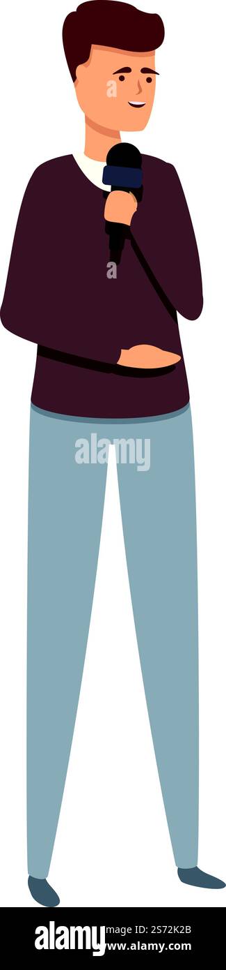 Reporter icon cartoon vector. Tv news. Camera media. Reporter icon ...