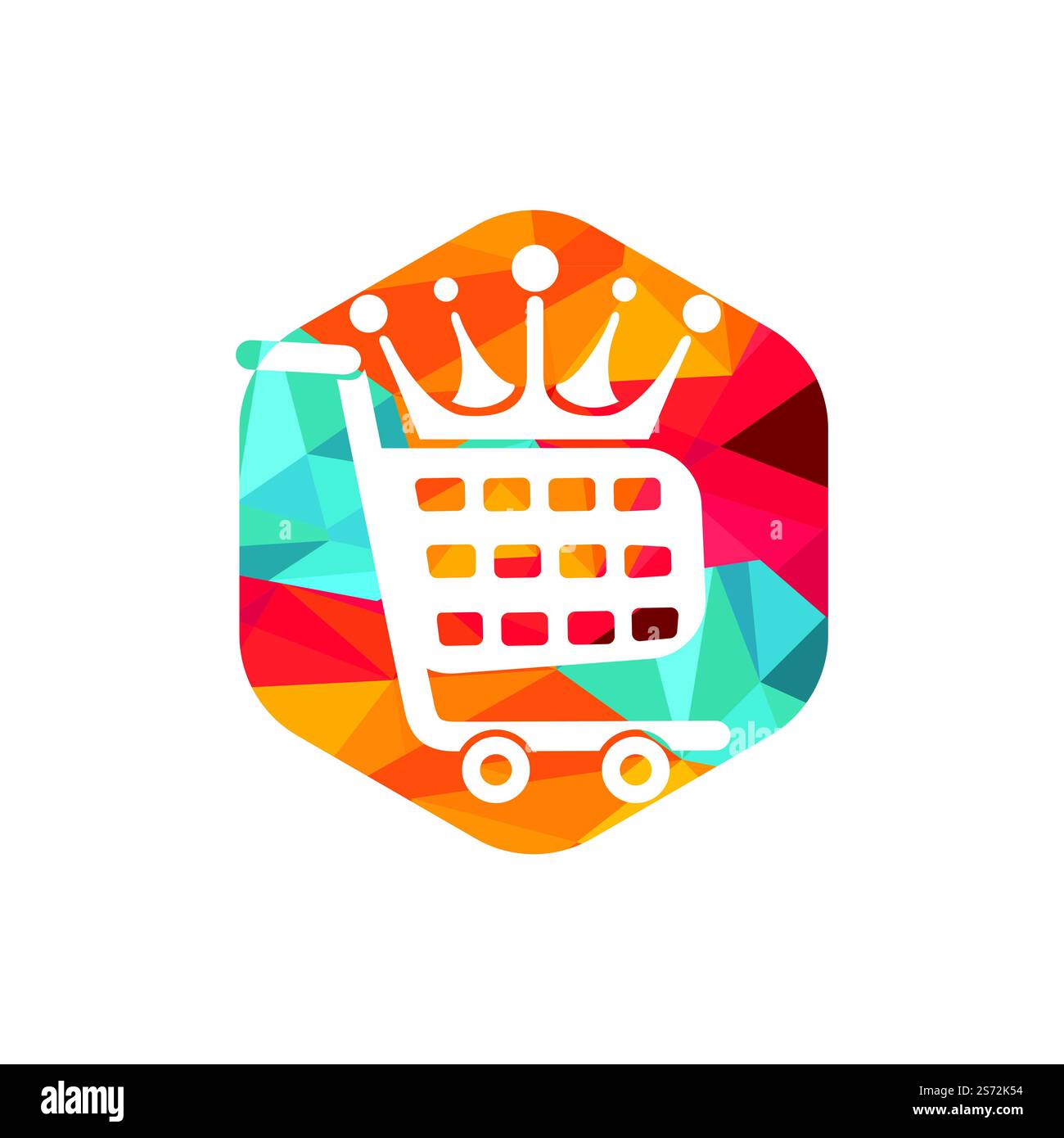 King shop vector logo design. Shopping cart with crown icon design ...