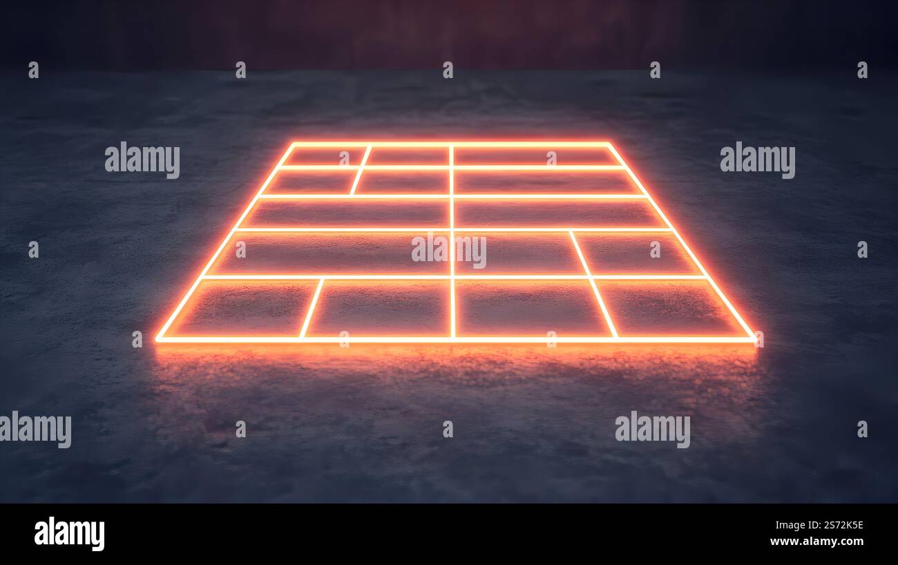 Minimalist square grid pattern with glowing corners,professional 3D ...