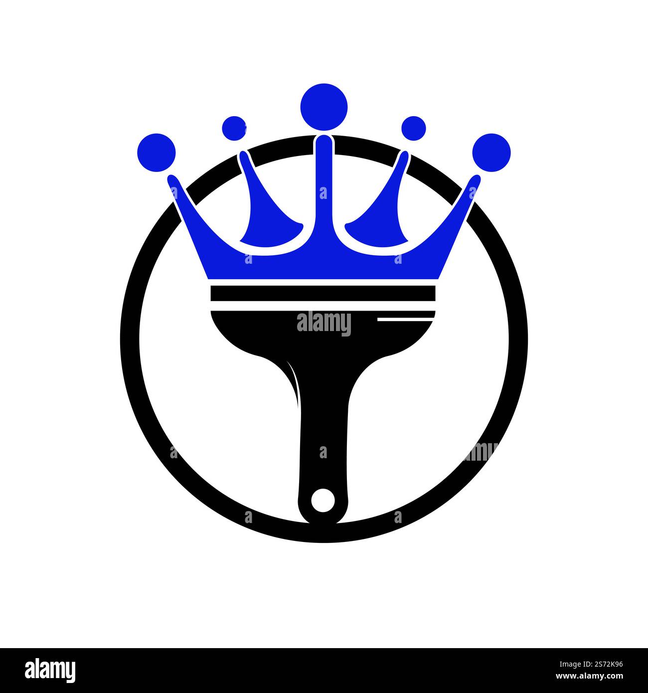 King paint vector logo design. Crown and paint brush icon Stock Vector ...