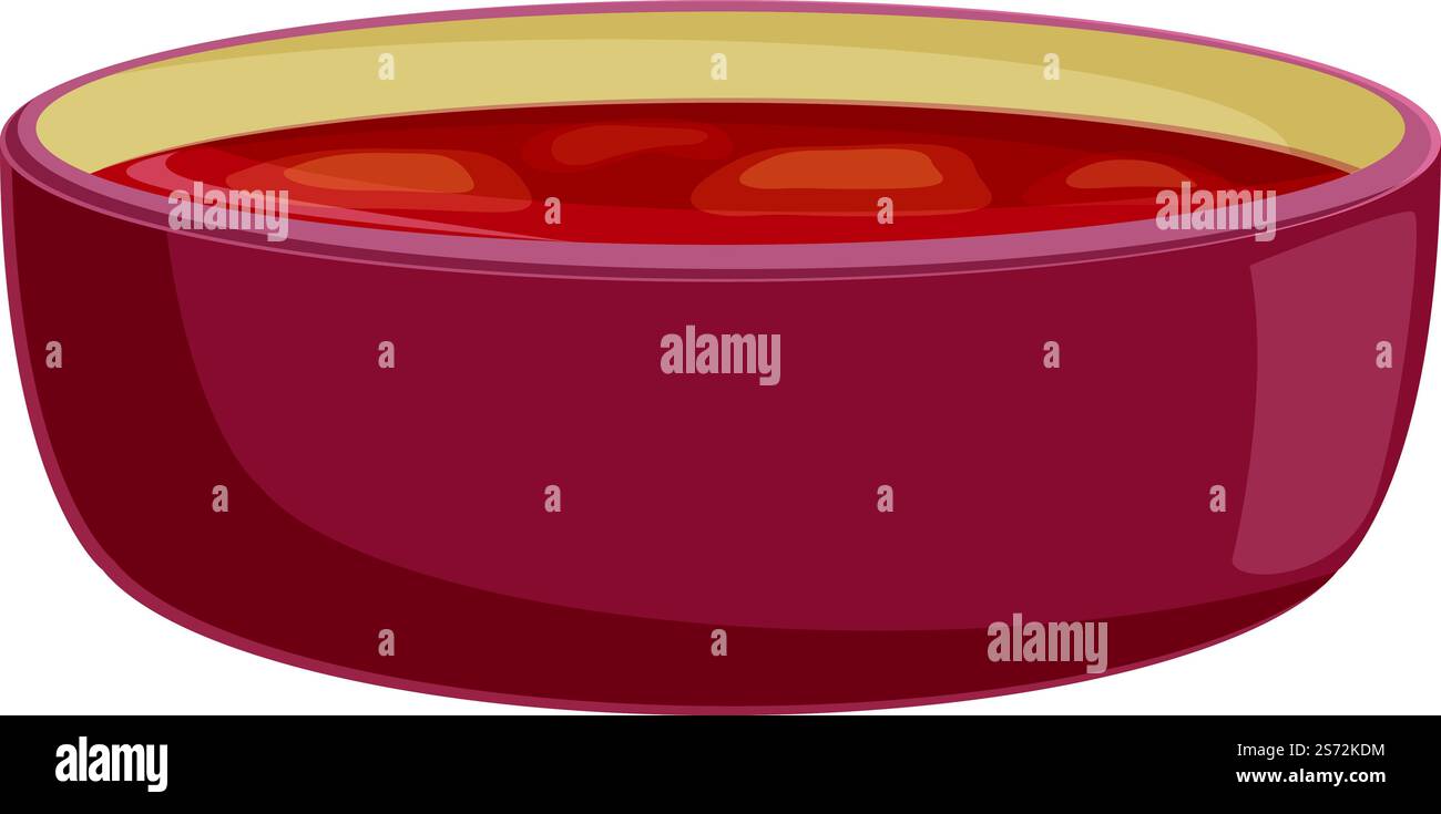 Red soup icon cartoon vector. Dinner food. Breakfast dish. Red soup ...