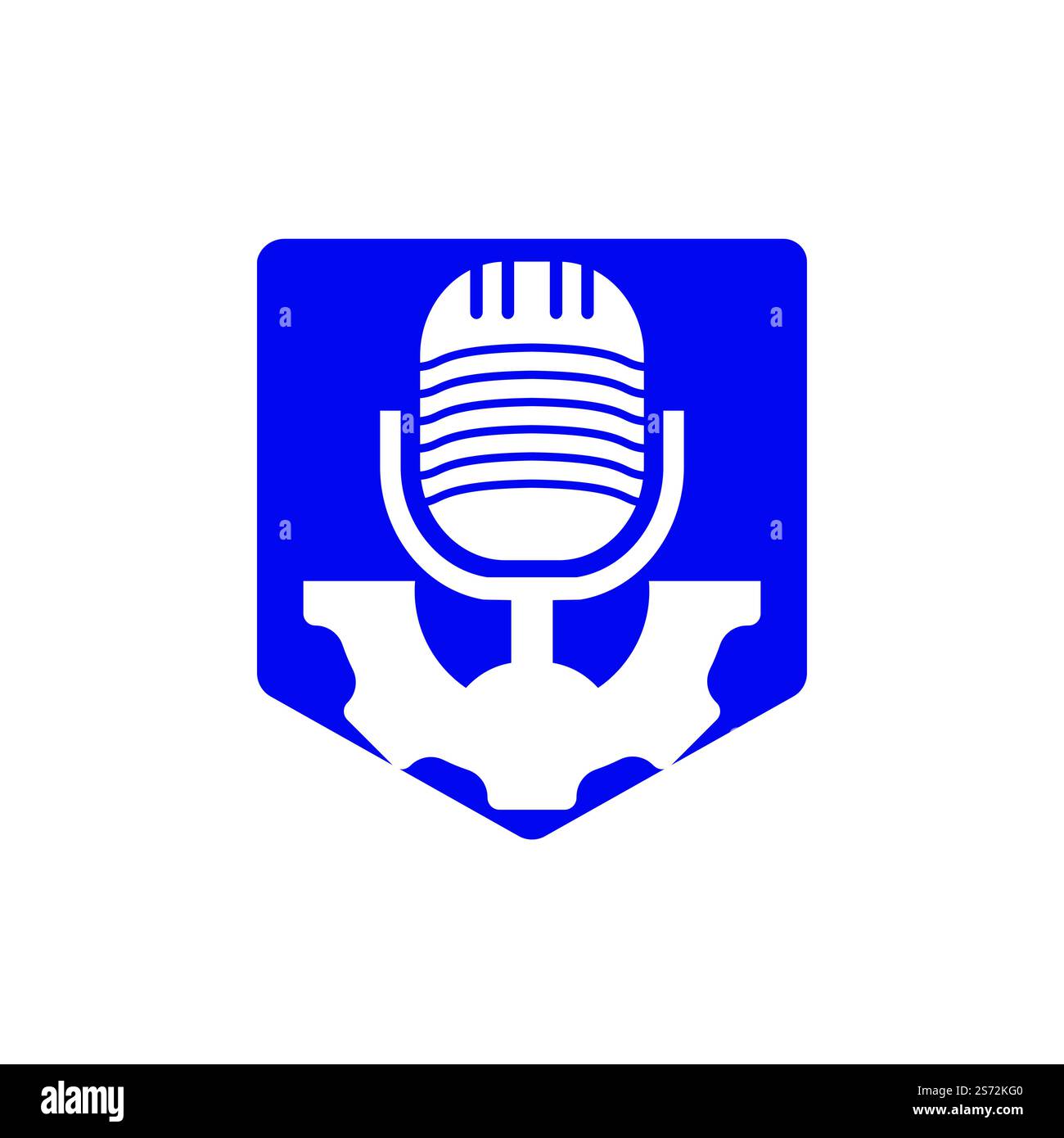 Gear podcast vector logo design template. Cog wheel and mic icon design ...