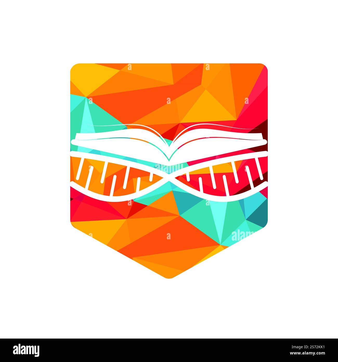 DNA book vector logo design. Genetical book vector logo template Stock ...