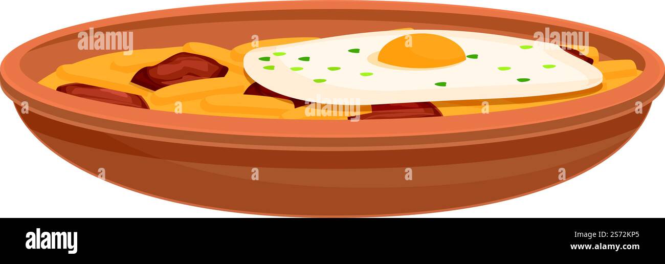 Breakfast egg icon cartoon vector. Austrian cuisine. Potato food ...