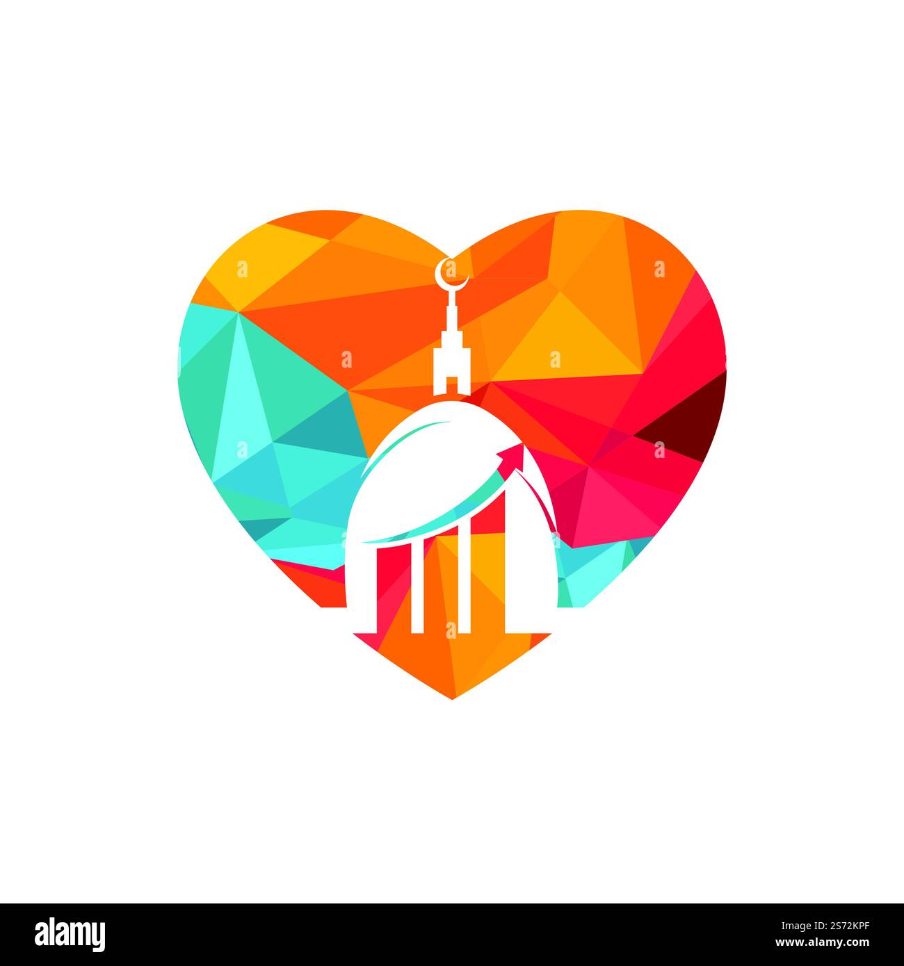 Islamic chart business vector logo design template. Mosque and bar ...