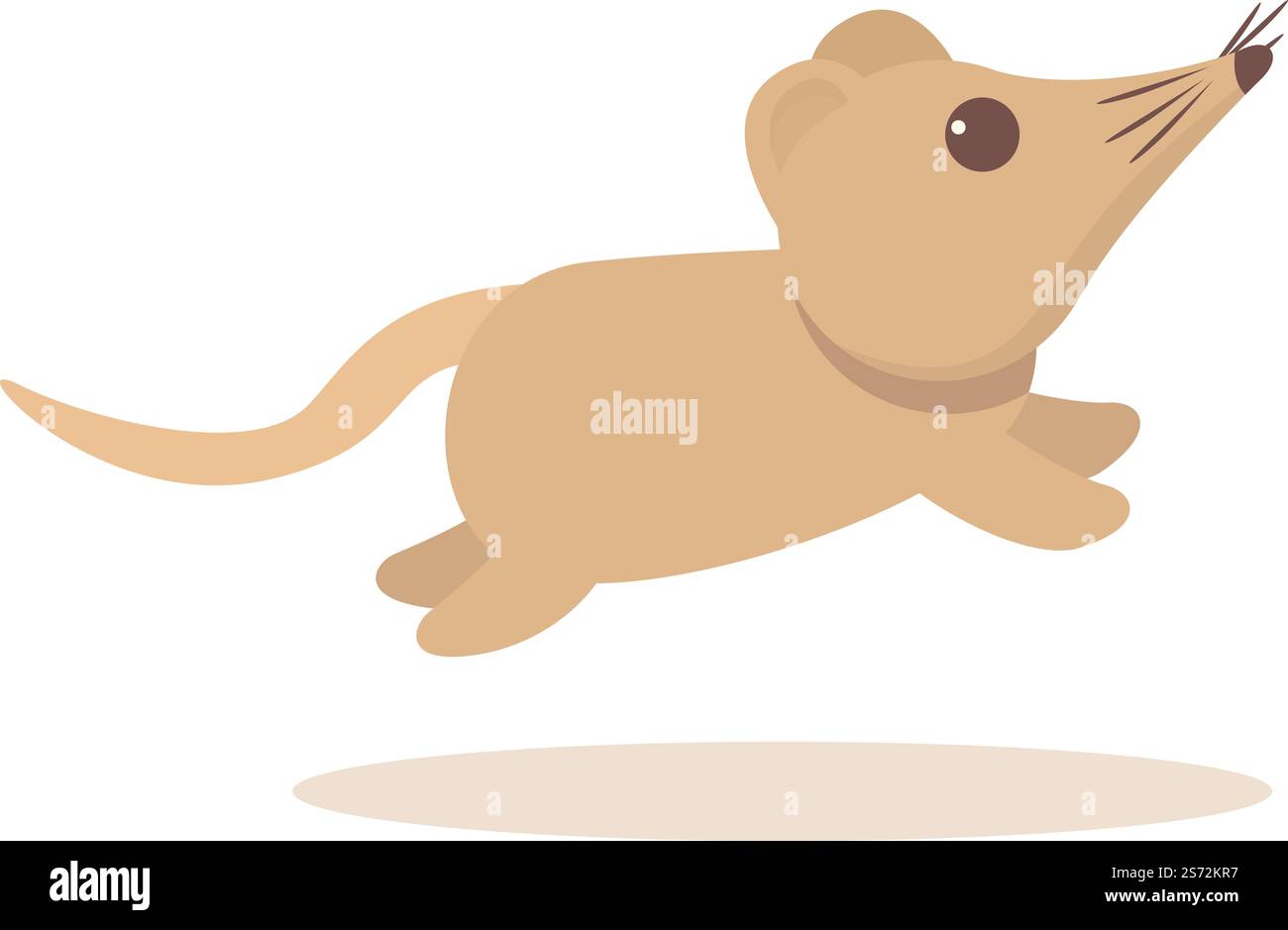 Jumping shrew icon cartoon vector. Agriculture animal. Asian mouse ...