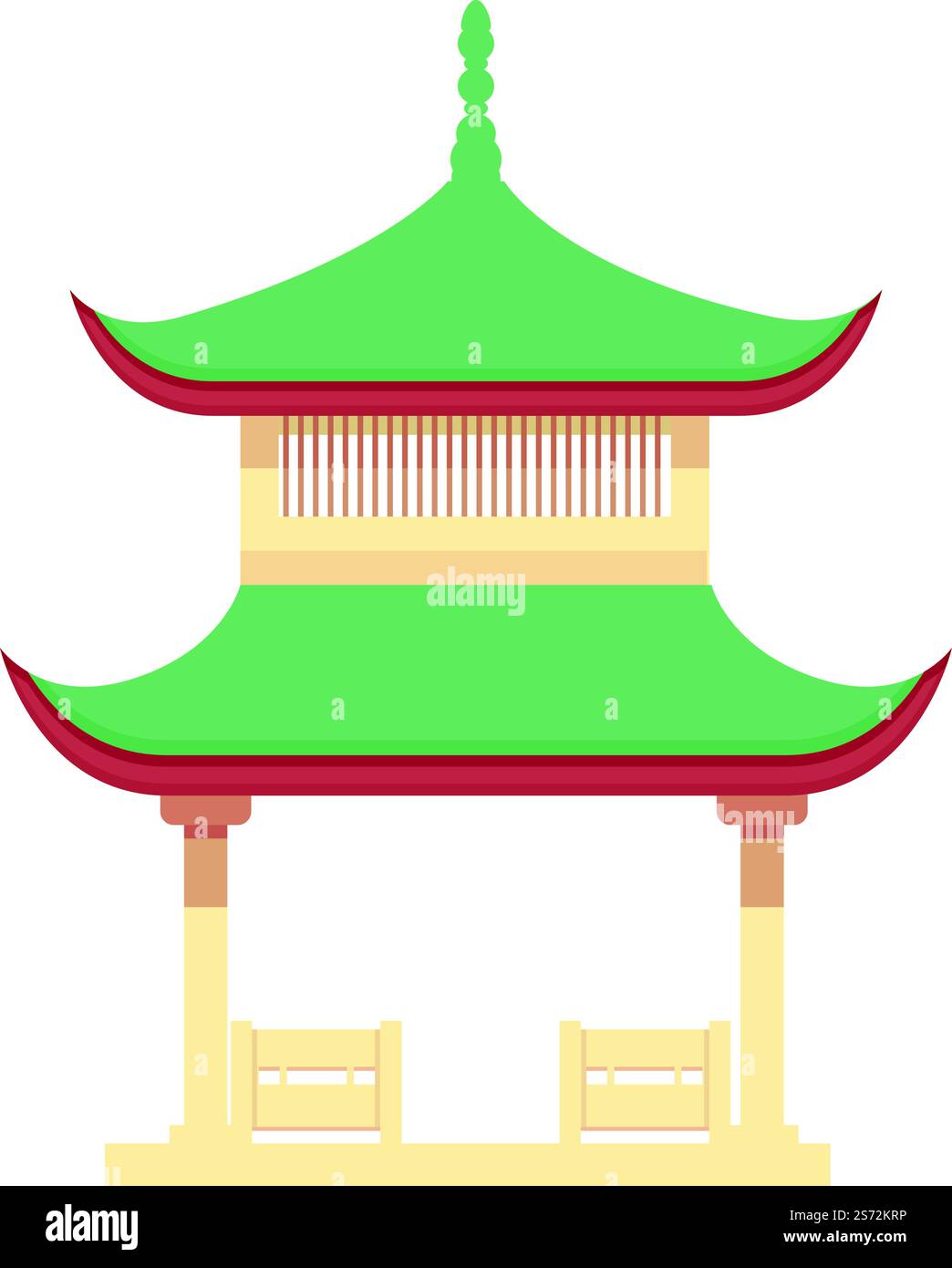 Wood pagoda icon cartoon vector. China temple. Asian building. Wood ...