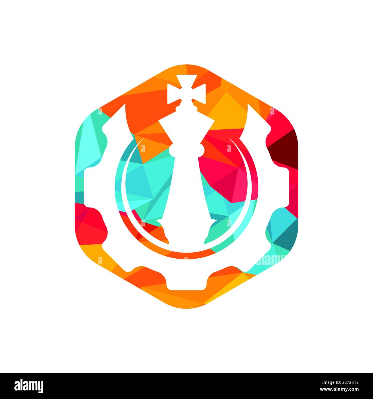 Gear Chess logo design vector illustration. Creative Chess logo design ...