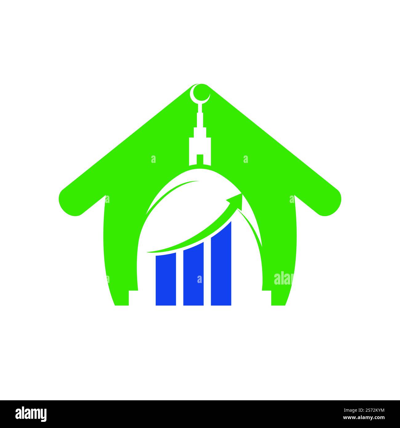 Islamic chart business vector logo design template. Mosque and bar ...