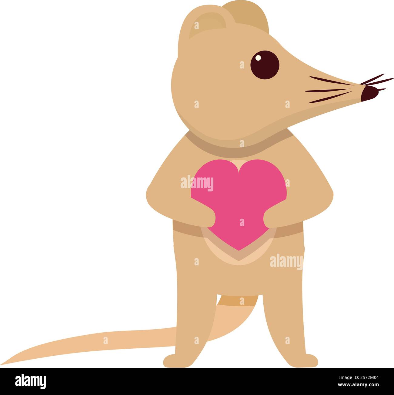 Shrew with heart icon cartoon vector. Farm animal. Wild mole. Shrew ...