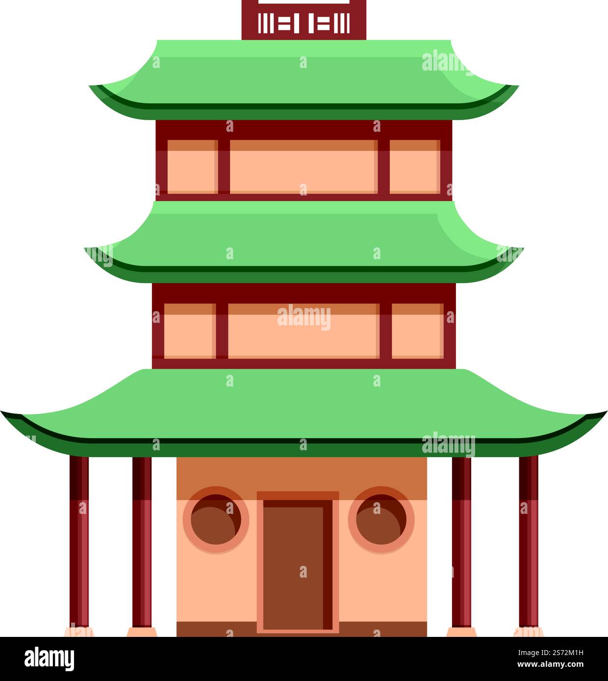 New pagoda icon cartoon vector. China building. China house. New pagoda ...