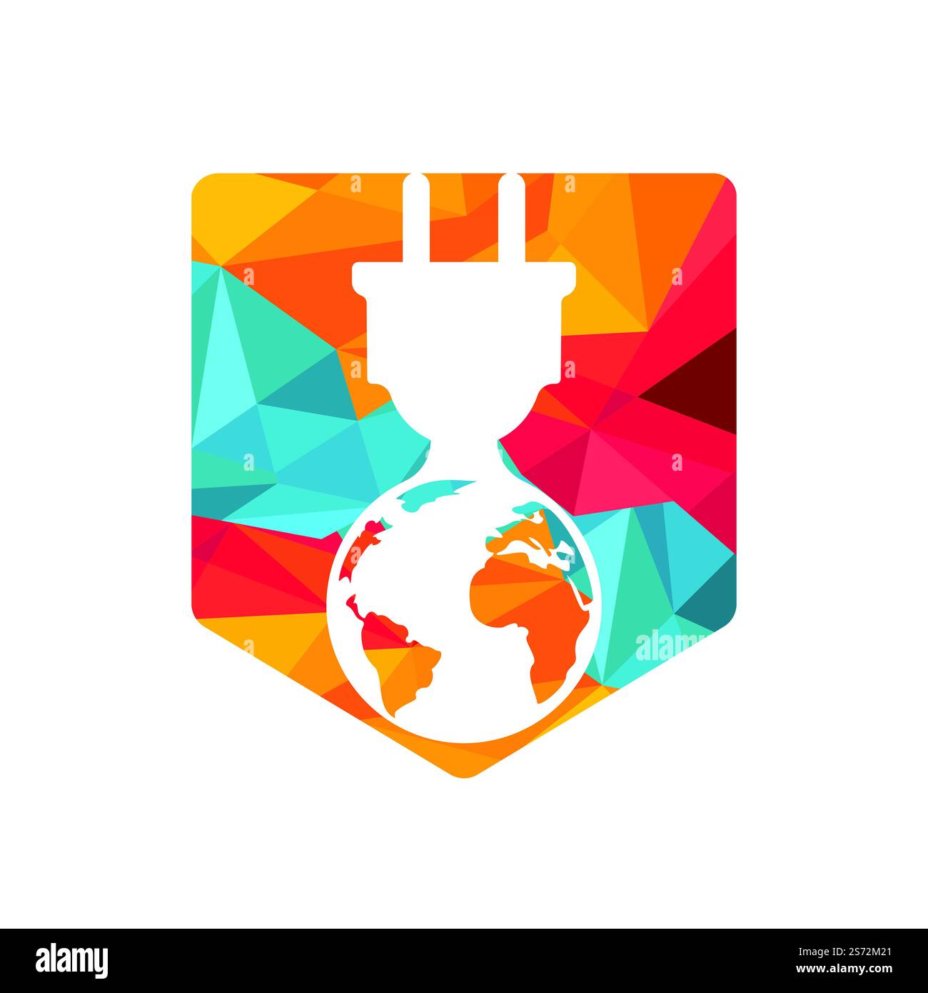 Global electric cord vector logo design template. Global power logo ...