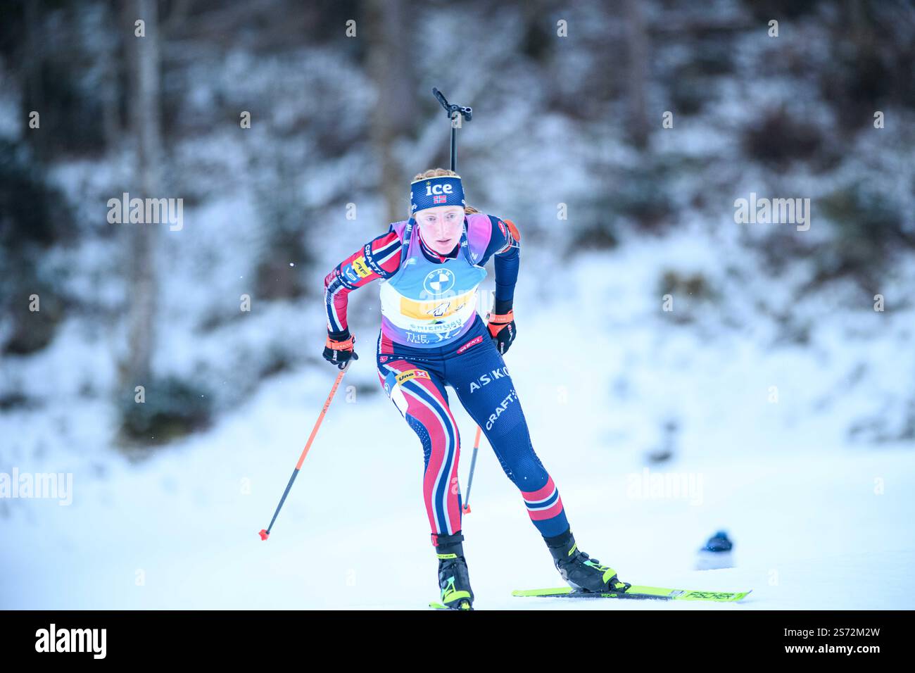 RUHPOLDING, GERMANY - 18 JANUARY, 2025: Maren Kirkeeide - Relay Women ...