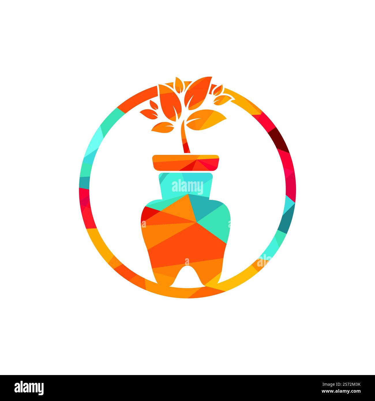 Dental garden vector logo design template. Tooth and flower pot icon ...