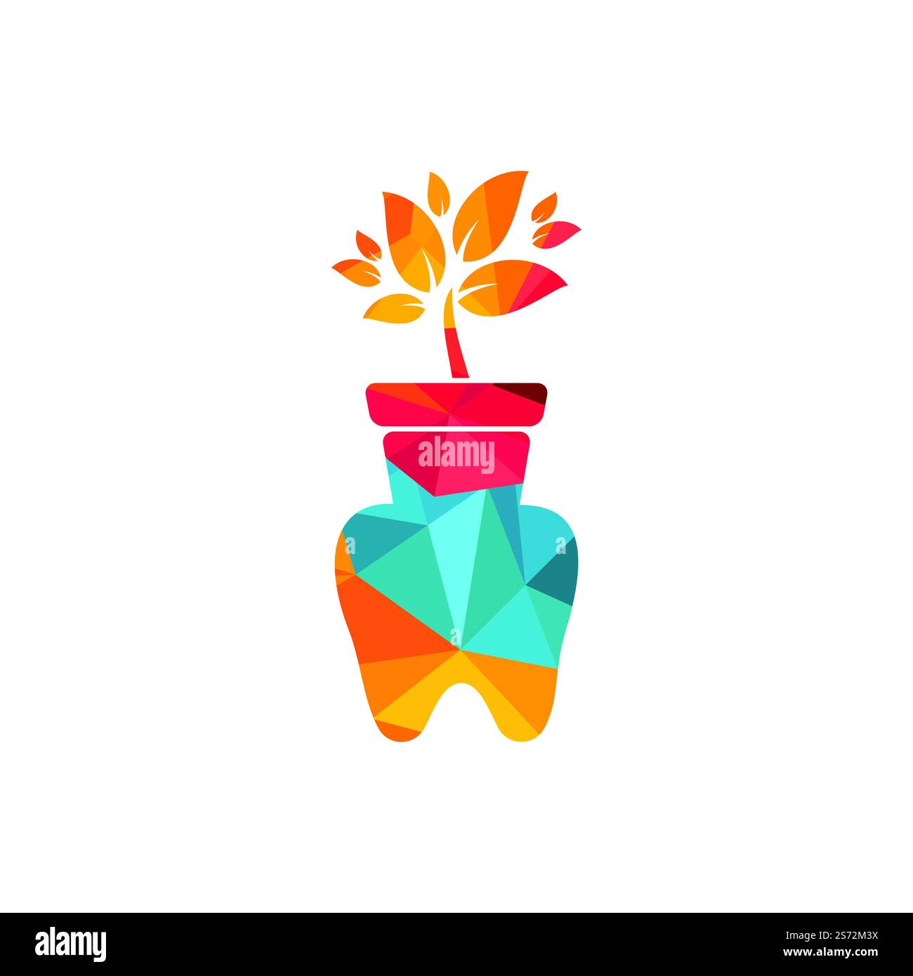 Dental garden vector logo design template. Tooth and flower pot icon ...