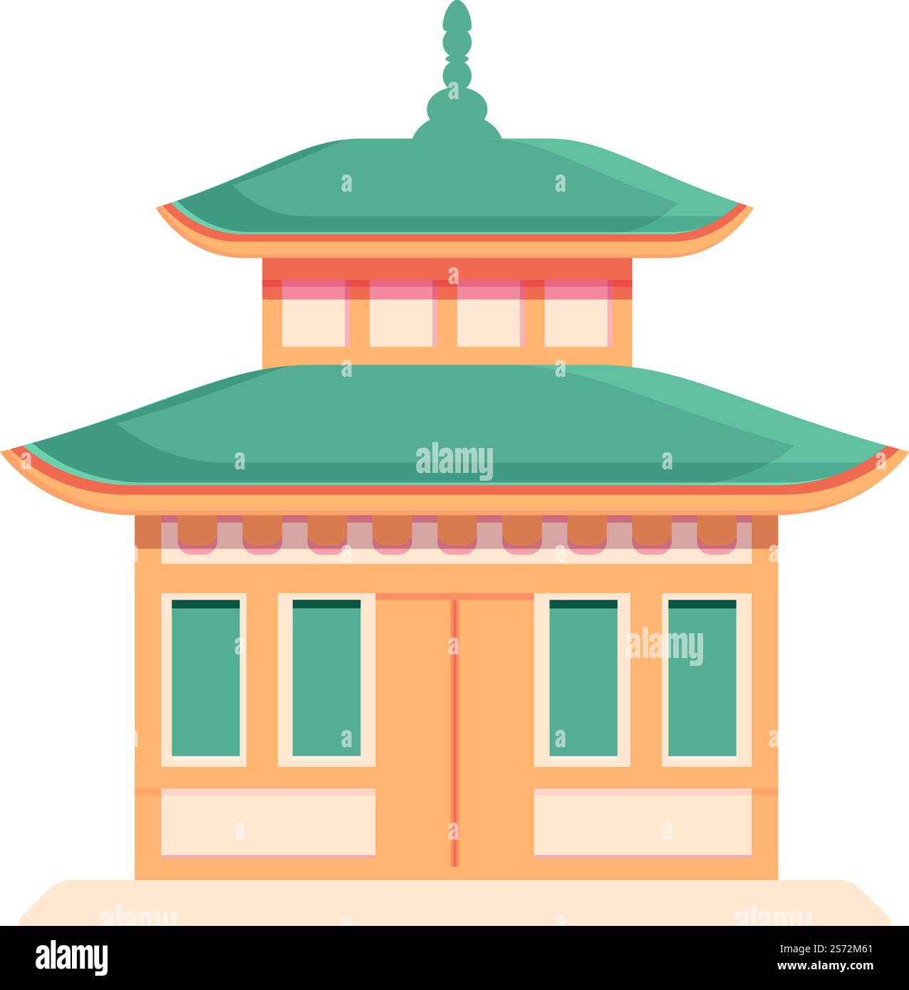 Japan house icon cartoon vector. Chinese building. City temple. Japan ...