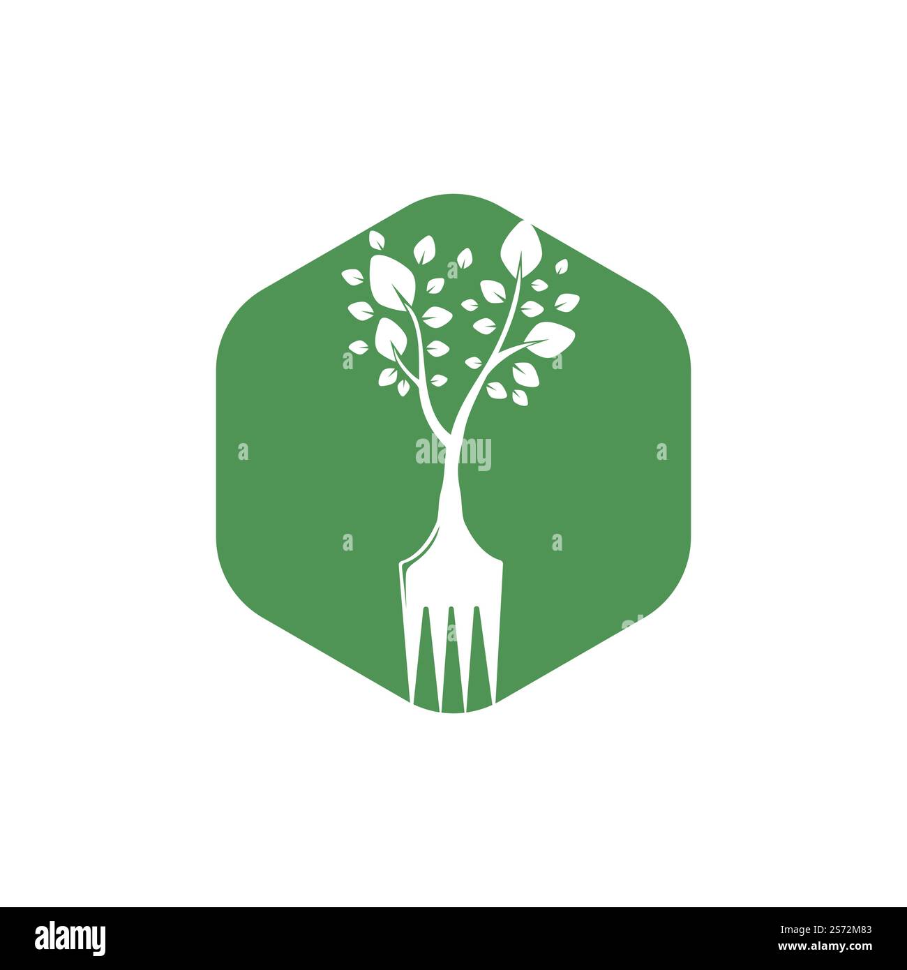 Fork tree vector logo design. Restaurant and farming logo concept Stock ...