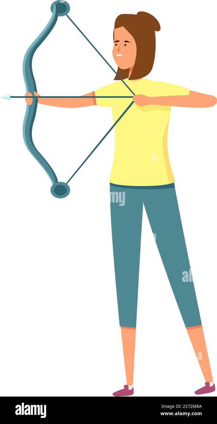 Bow sport icon cartoon vector. School kid. Happy child. Bow sport icon ...