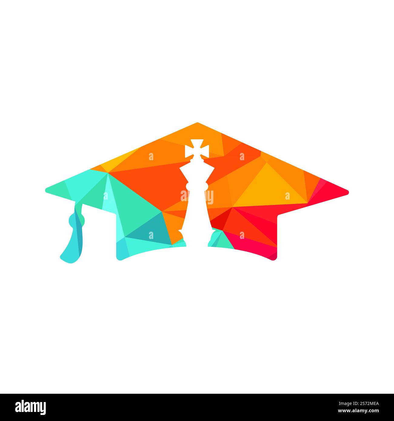 Graduation chess knight vector logo design. Education strategy vector ...