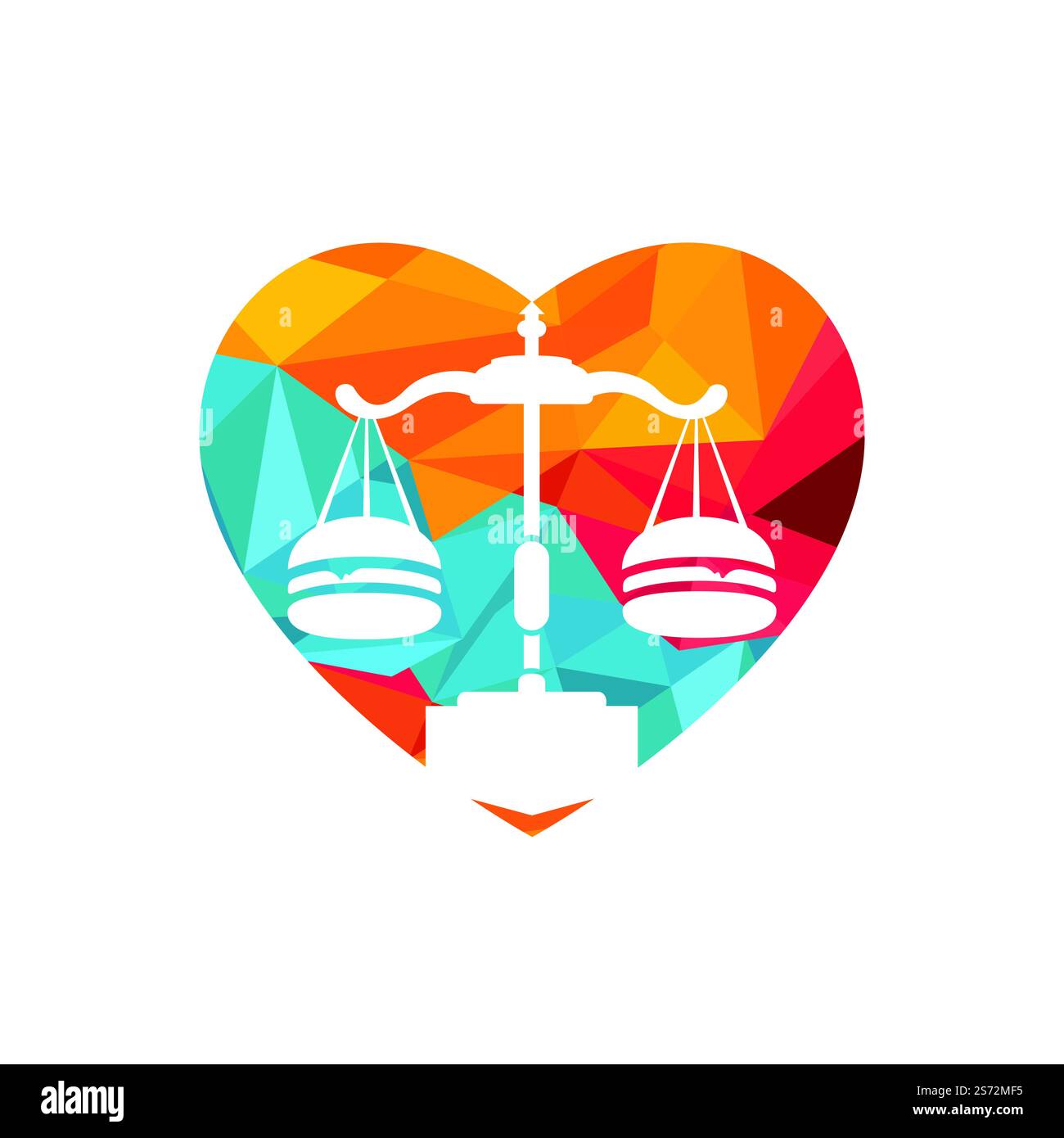 Food law vector logo design template. Law balance and burger icon ...