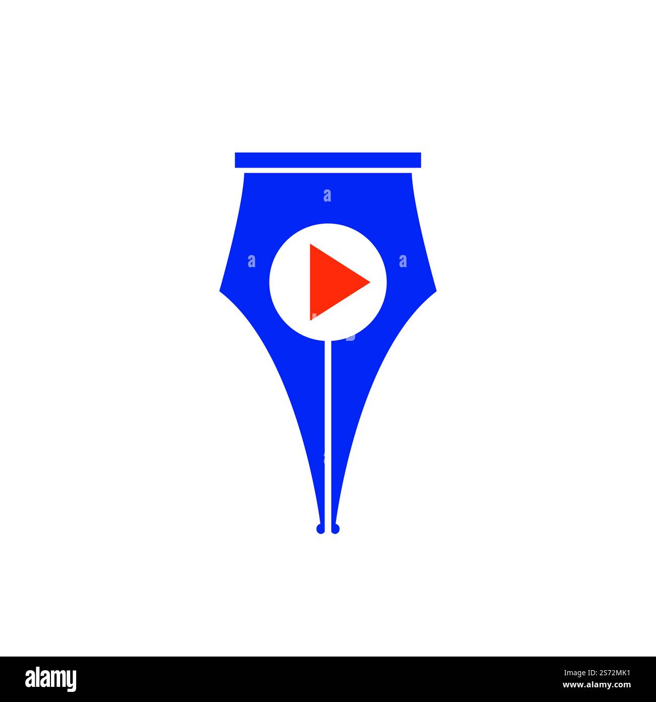 Media pen vector logo design. Pen and play button logo icon design ...