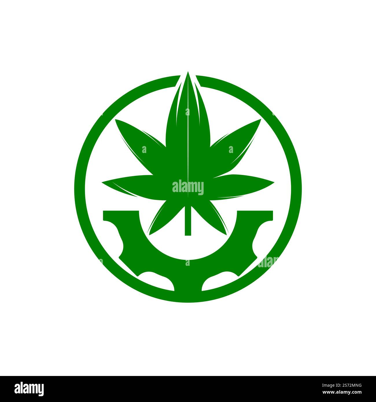 Gear and cannabis vector logo design. Cannabidiol industry company logo ...