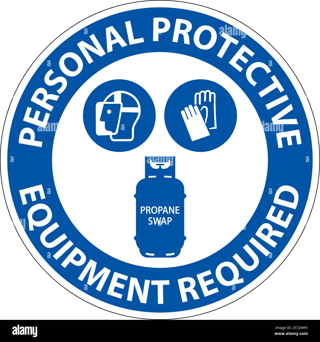 Propane Personal Protective Equipment Required Floor Sign Stock Vector ...