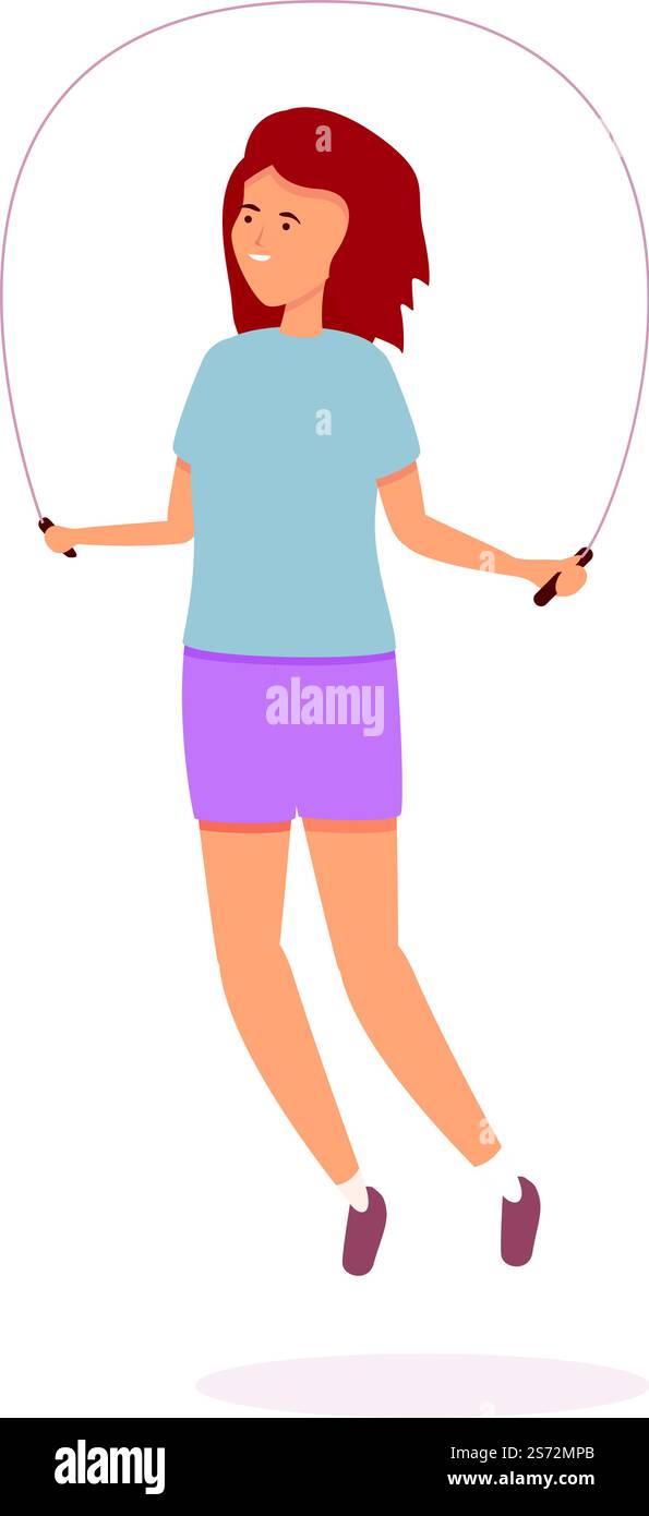 Girl jump rope icon cartoon vector. Kid education. Happy child. Girl ...