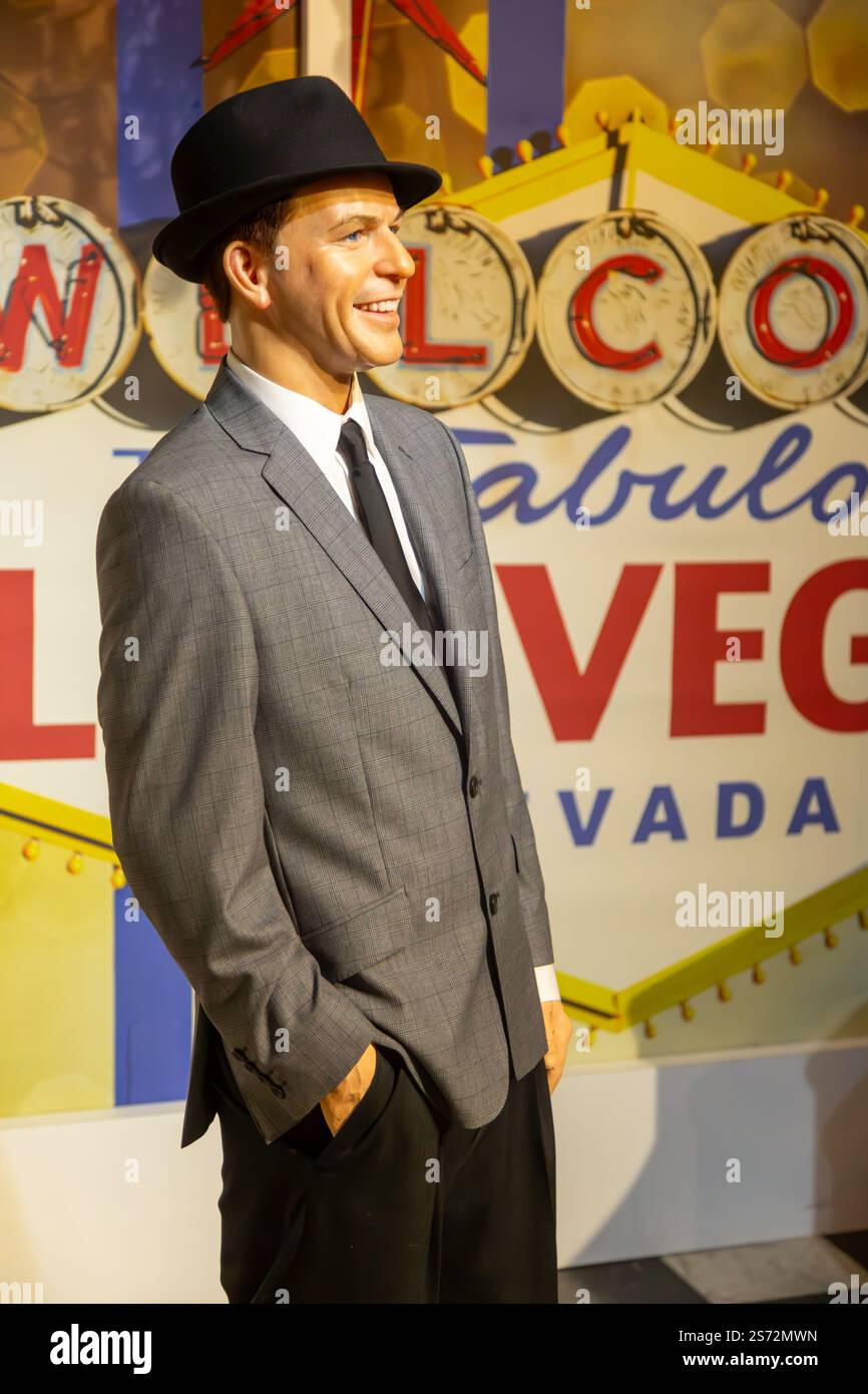A wax figure representing singer Frank Sinatra at the Hollywood Wax ...