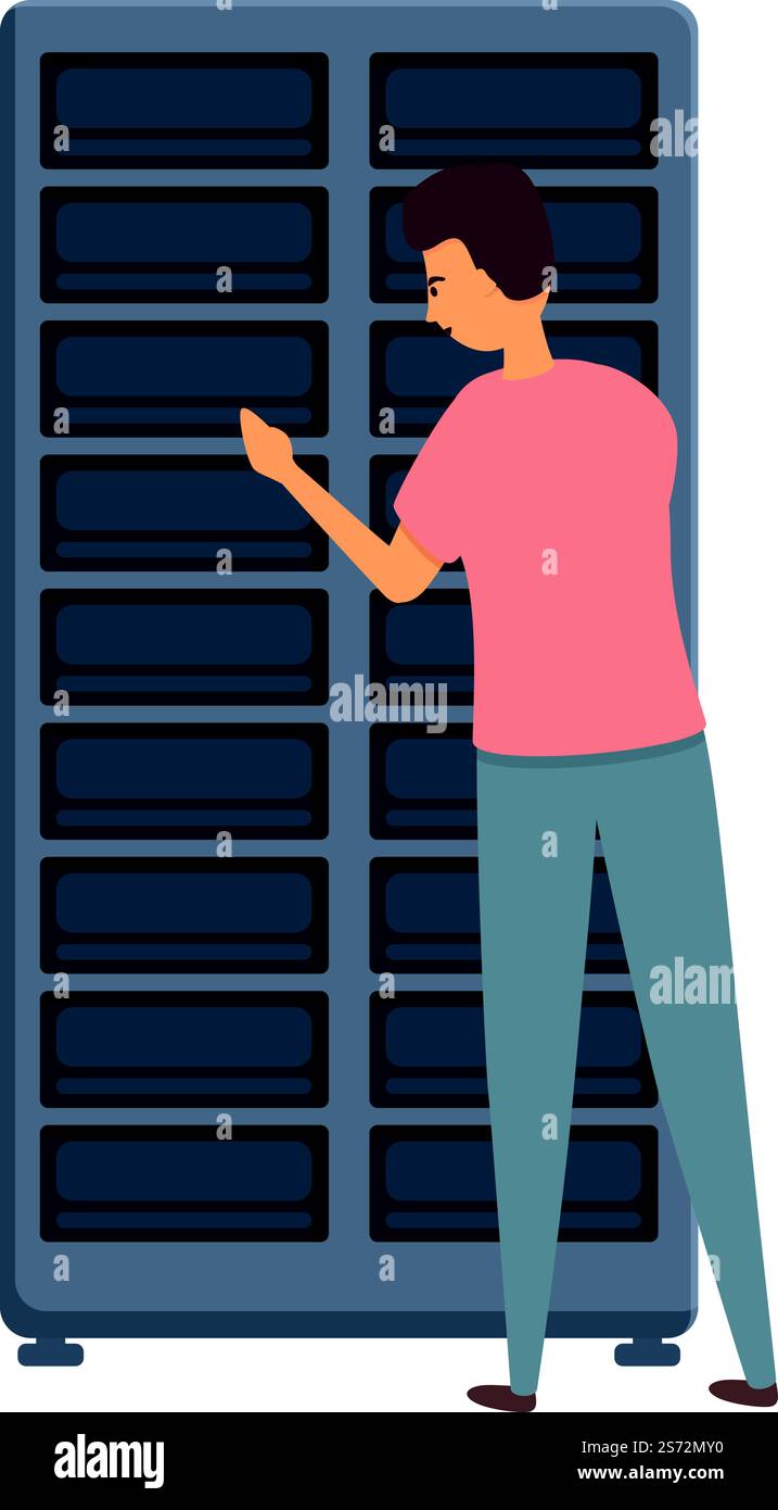 Cloud server icon cartoon vector. Datacenter room. Repair data. Cloud ...
