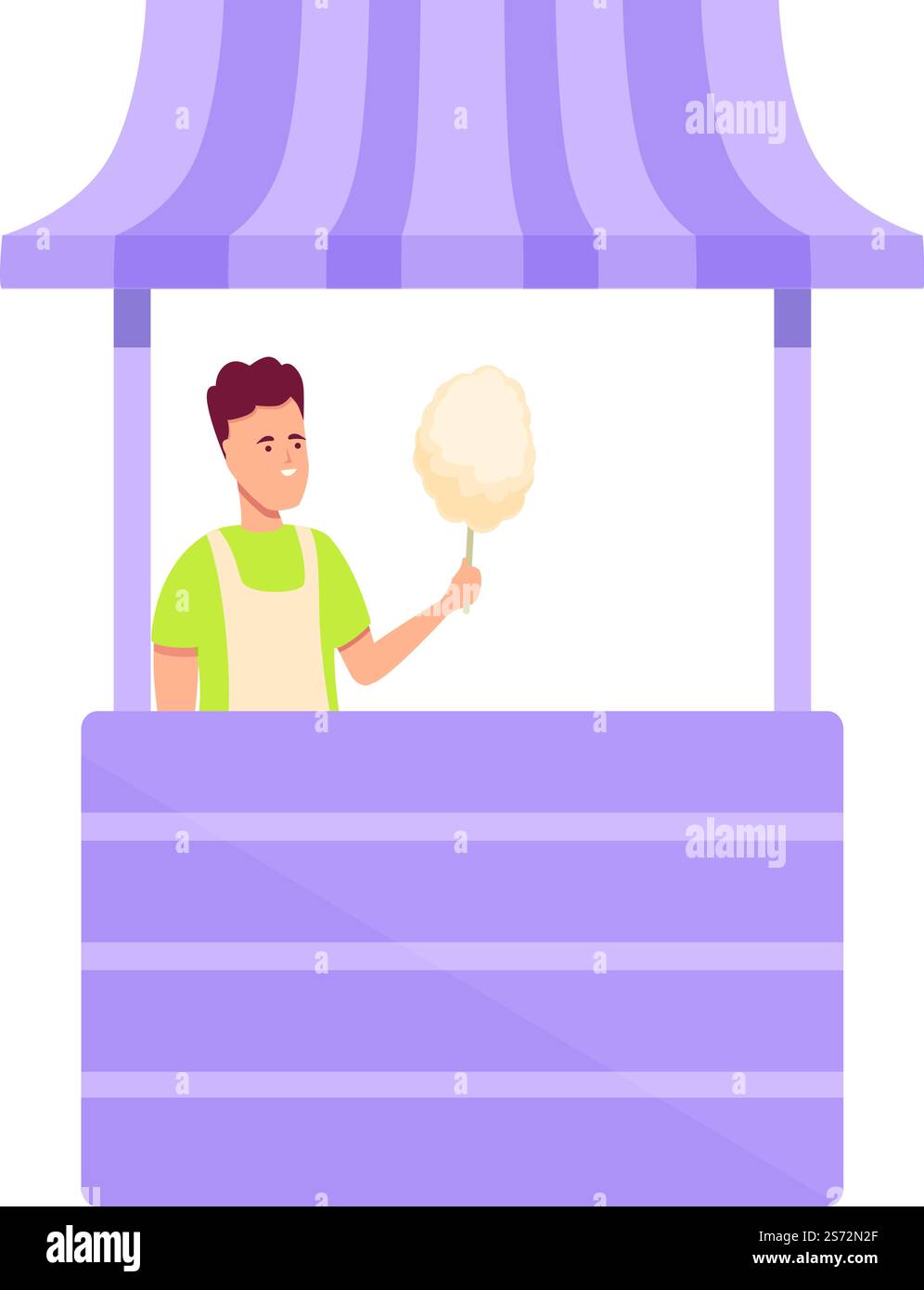Purple candy cart icon cartoon vector. Street vendor. Store fair ...
