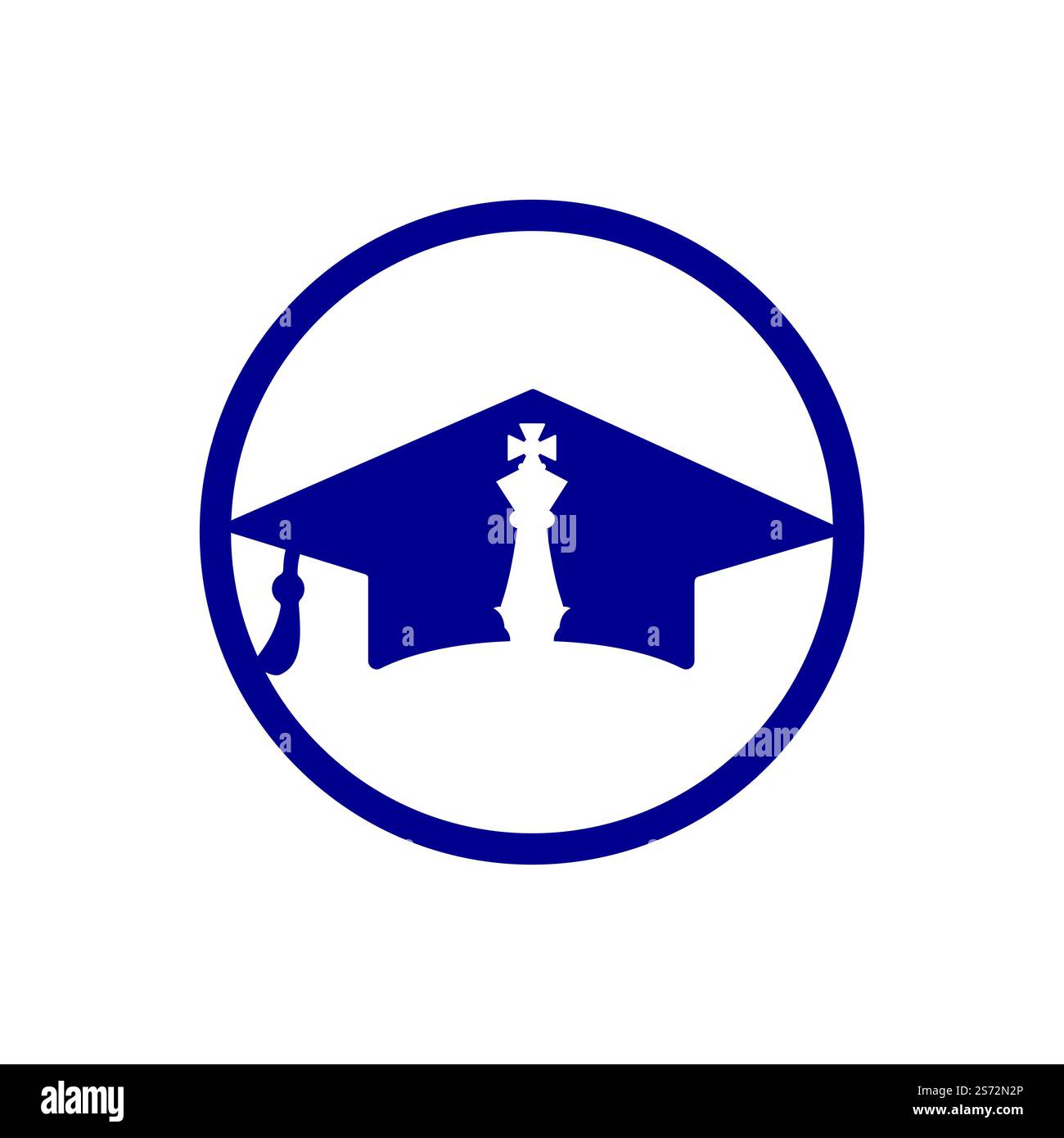 Graduation chess knight vector logo design. Education strategy vector ...