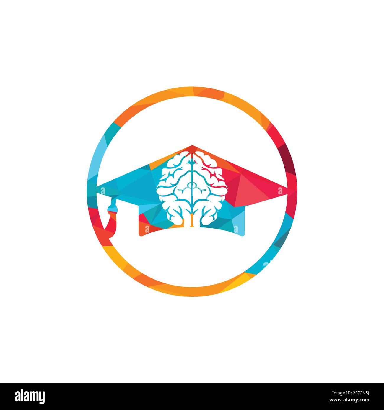 Brain and graduation cap icon design. Educational and institutional ...