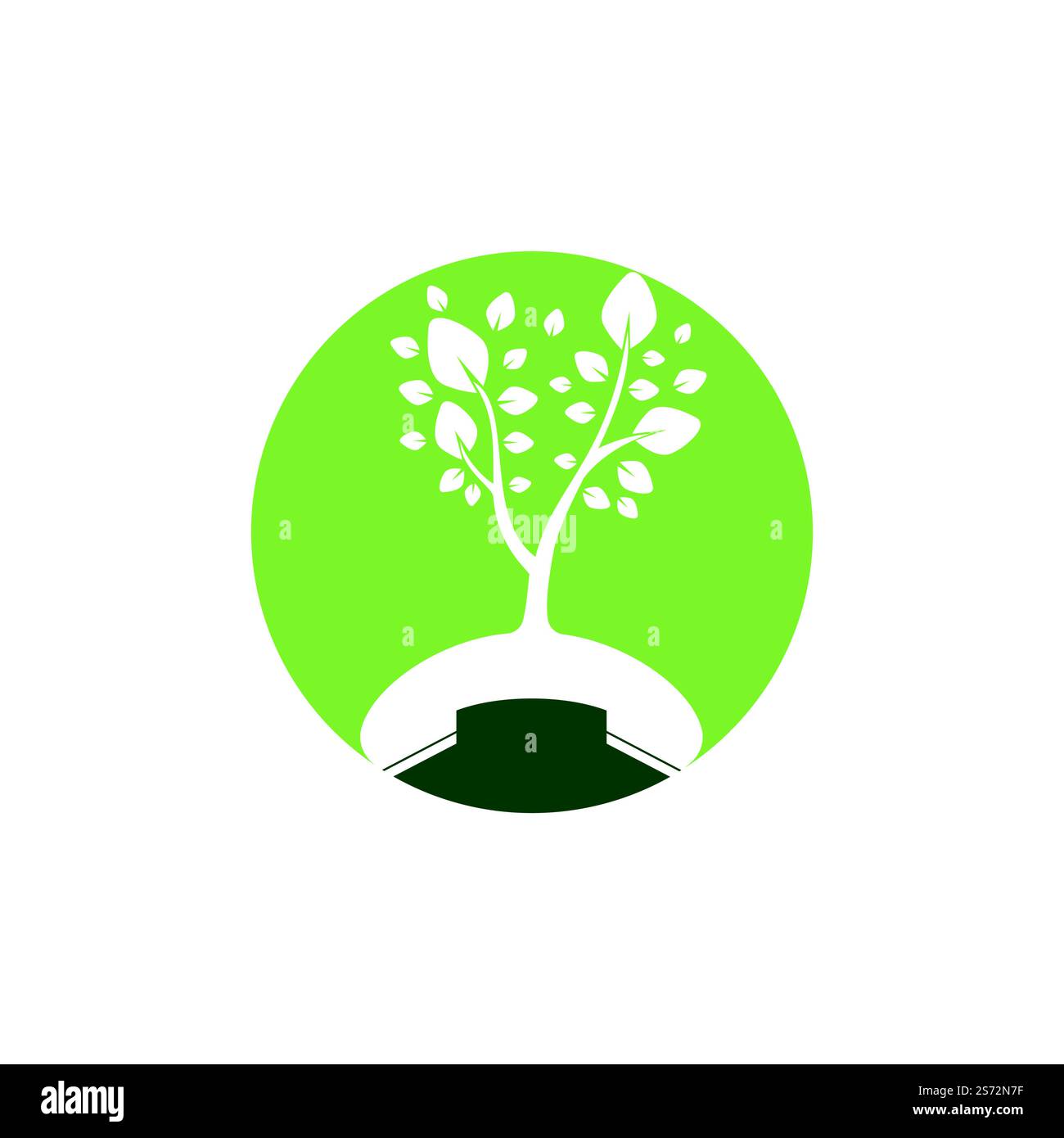 Nature call vector logo design. Handset tree icon design template Stock ...